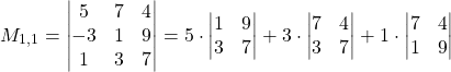 How do you find a minor of a nxn matrix?