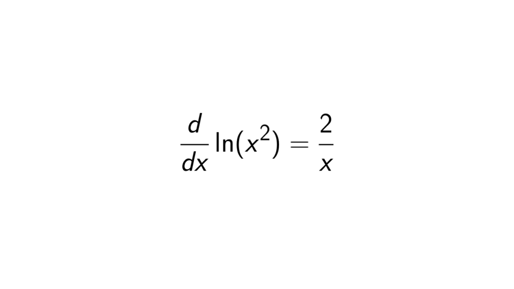 What is the Derivative of ln(x^2)? - [Full Solution]