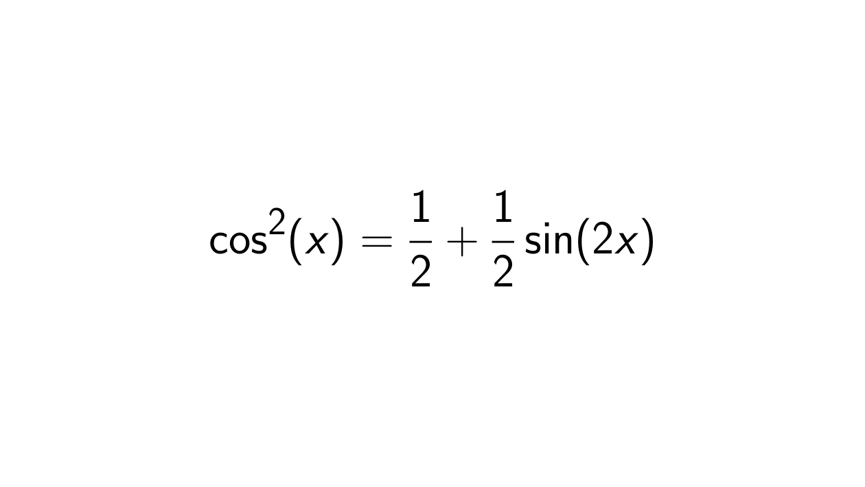 Prove that cos^2(x) = 1/2 + 1/2 cos(2x) - Epsilonify