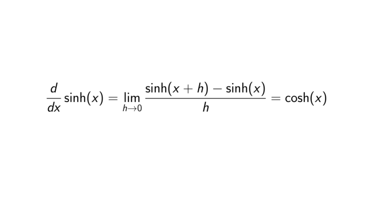 Derivative of Hyperbolic Sine using First Principle of Derivatives ...